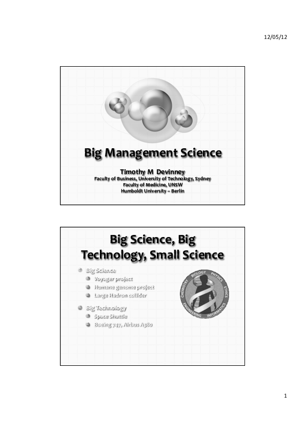 (PDF) Big Management Science
