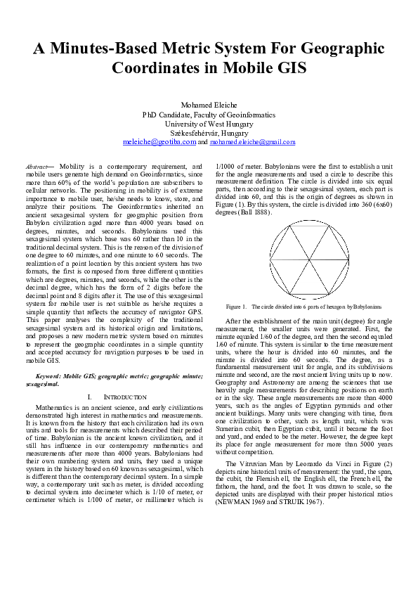 (PDF) A minutes-based metric system for geographic coordinates in ...