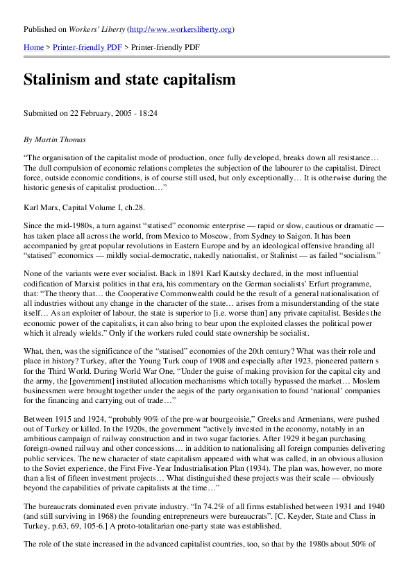 (PDF) Stalinism and state capitalism