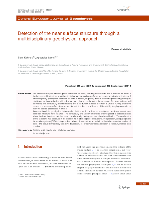 (PDF) Detection of the near surface structure through a ...