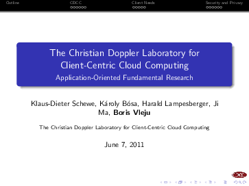 (PDF) The Christian Doppler Laboratory for Client-Centric Cloud Computing