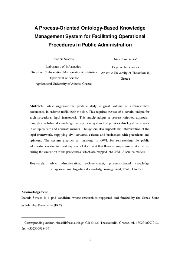 (PDF) A process-oriented ontology-based knowledge management system for facilitating operational ...