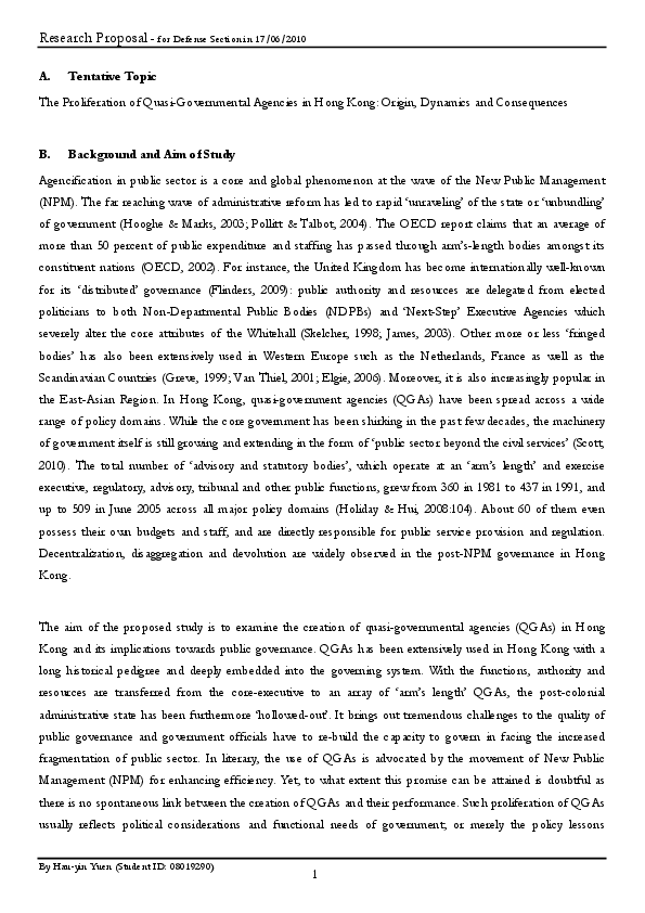 (PDF) The Proliferation of Quasi-Governmental Agencies in Hong Kong ...