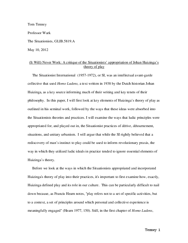 (PDF) (It Will) Never Work: A critique of the Situationists ...