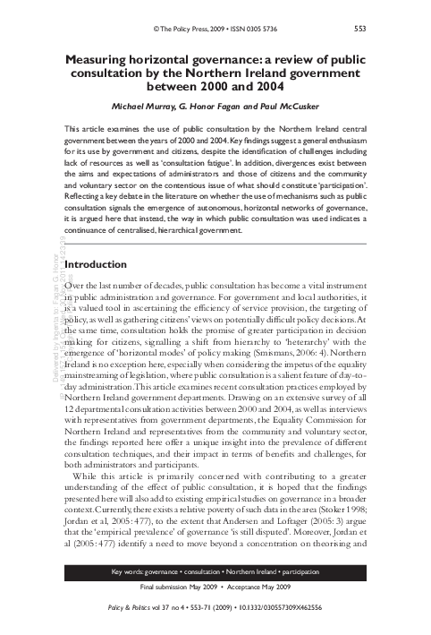 (PDF) Measuring Horizontal Governance: A Review