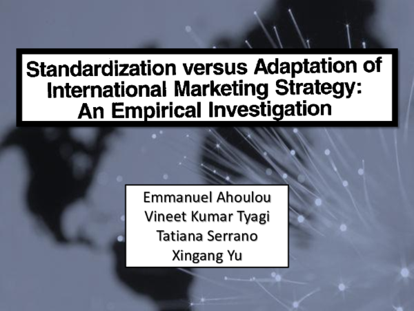 (PPT) Standardisation versus adaptation