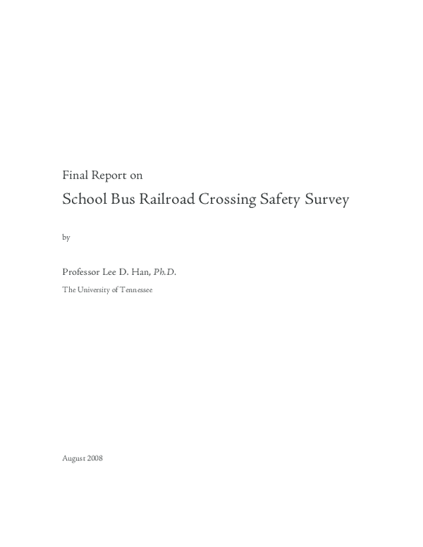 (PDF) School Bus Railroad Crossing Safety Survey