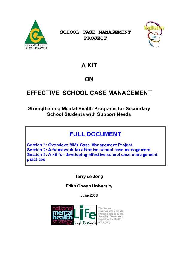(PDF) EFFECTIVE SCHOOL CASE MANAGEMENT