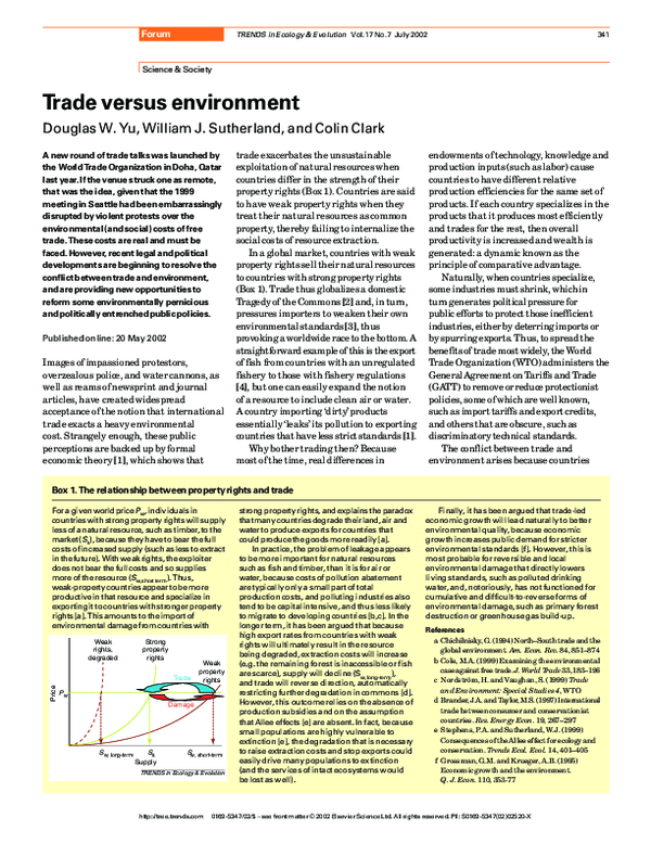 (PDF) Trade Versus Environment.