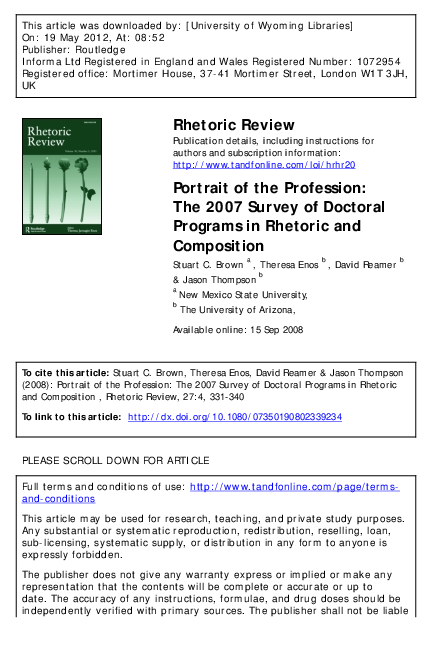 (PDF) Portrait of the Profession: The 2007 Survey of Doctoral Programs ...