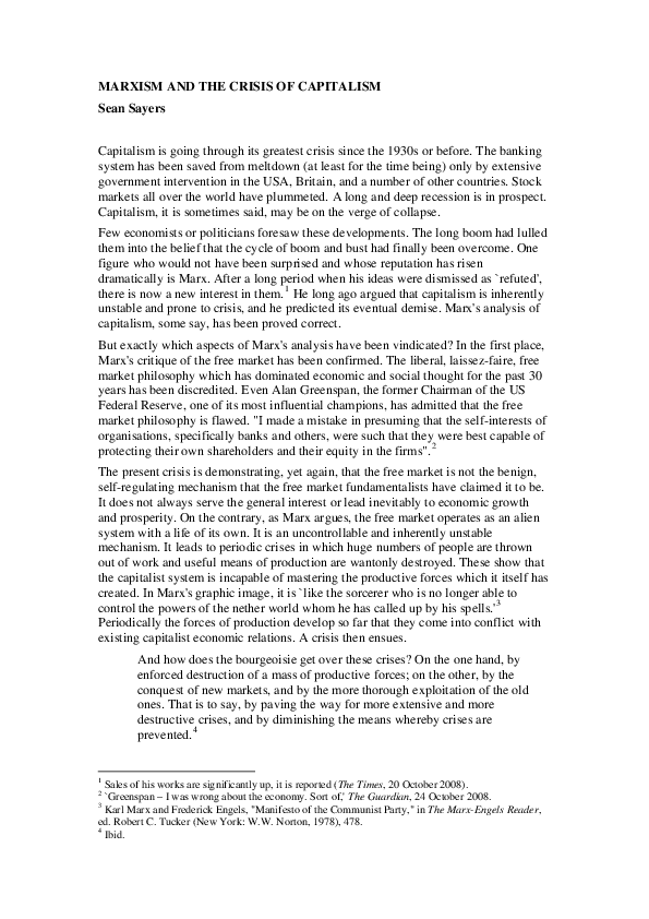 (PDF) Marxism and the Crisis of Capitalism