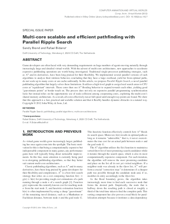 (PDF) Multi-core scalable and efficient pathfinding with Parallel Ripple Search