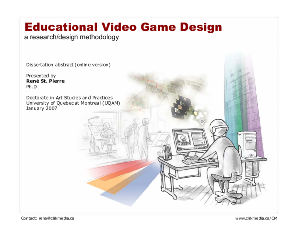 (PDF) Designing Educational Video Games: A research/ creation methodology