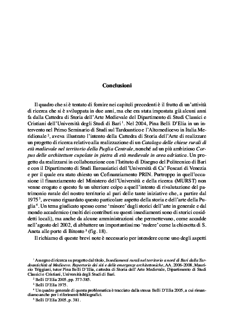 (PDF) Insediamenti Rurali nel Territorio a nord di Bari dalla Tarda ...