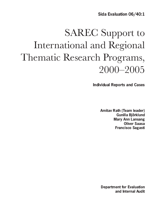 (PDF) SAREC Support to International and Regional Thematic Research ...