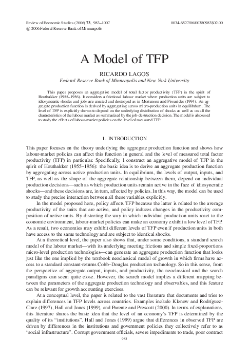 (PDF) A Model of TFP