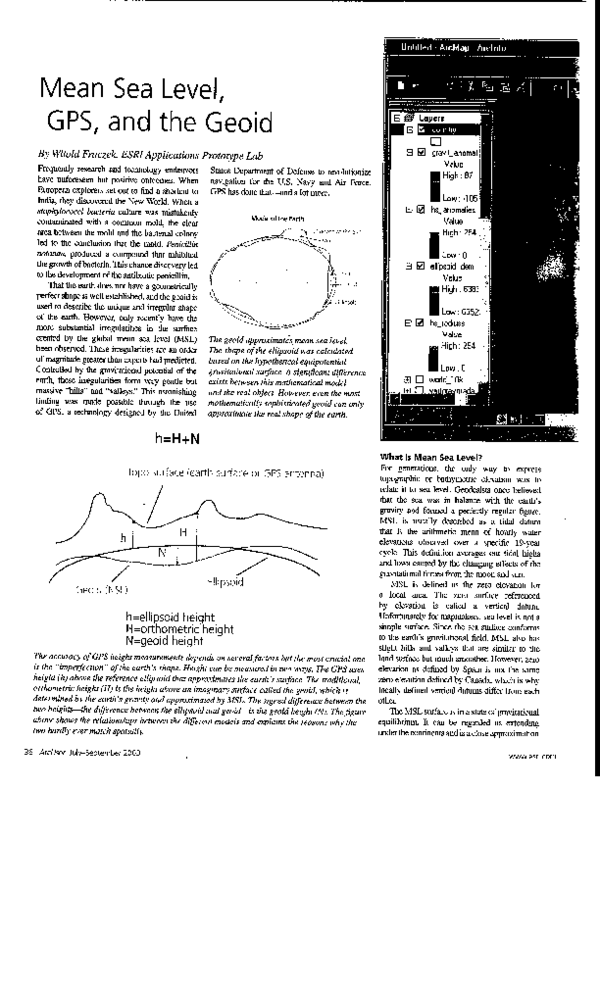 (PDF) Mean sea level, GPS, and the geoid