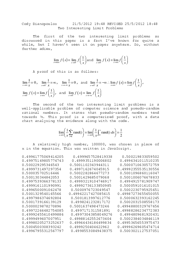 (DOC) Two Interesting Limit Problems