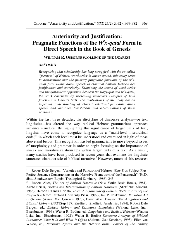 (PDF) "Anteriority and Justification: Pragmatic Functions of the We-x ...
