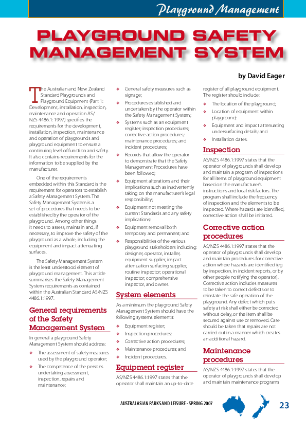 (PDF) Playground Safety Management System
