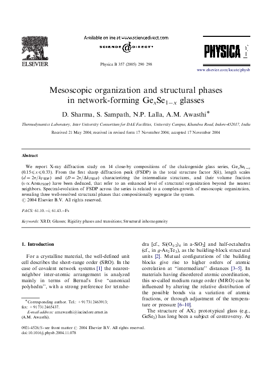 (PDF) Mesoscopic organization and structural phases in network-forming ...