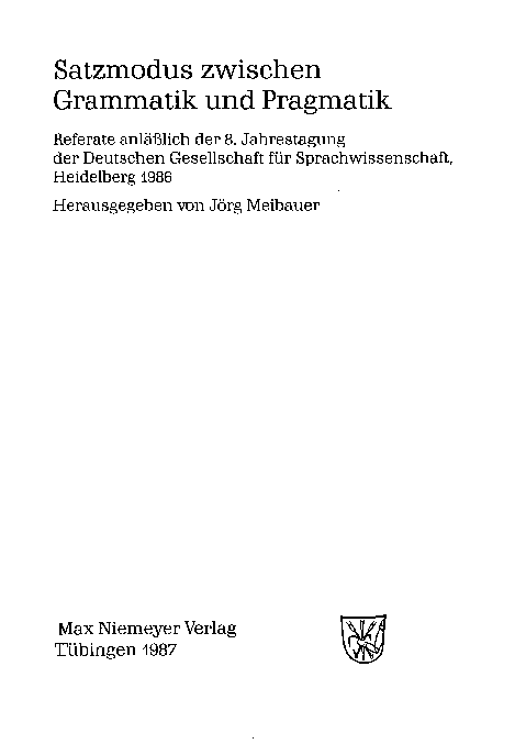 (PDF) Satztypen, Satzarten, Satzmodi