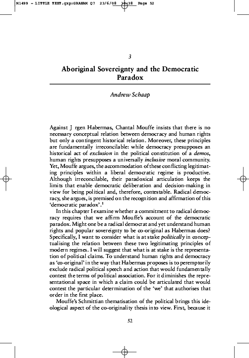 (PDF) Aboriginal Sovereignty and the Democratic Paradox