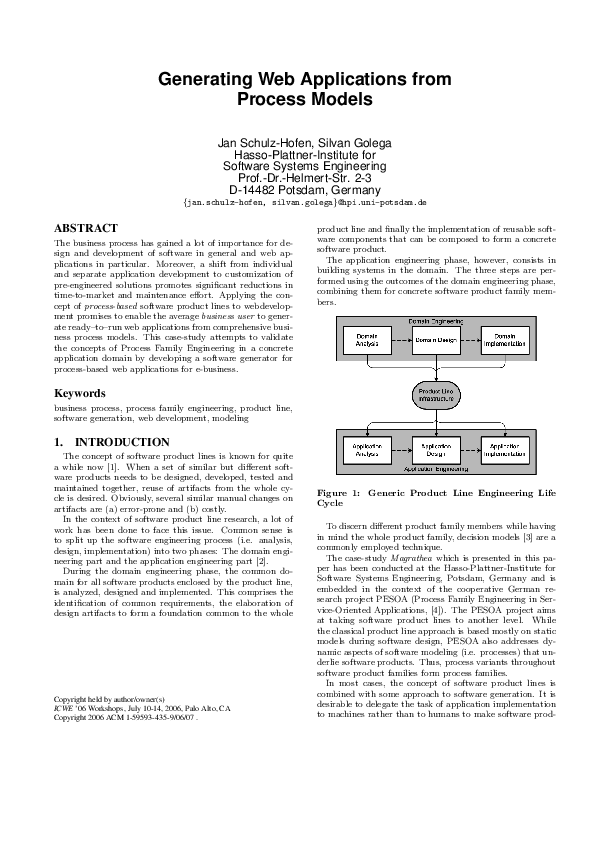 (PDF) Generating web applications from process models