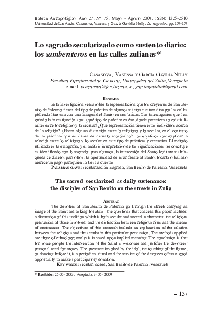 (PDF) Lo sagrado secularizado como sustento diario: los sambeniteros en ...