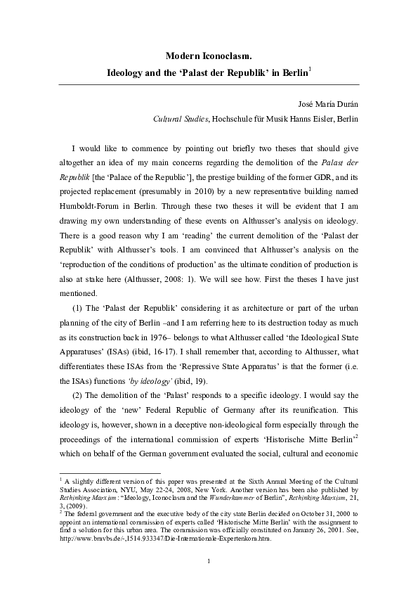 (PDF) Modern Iconoclasm