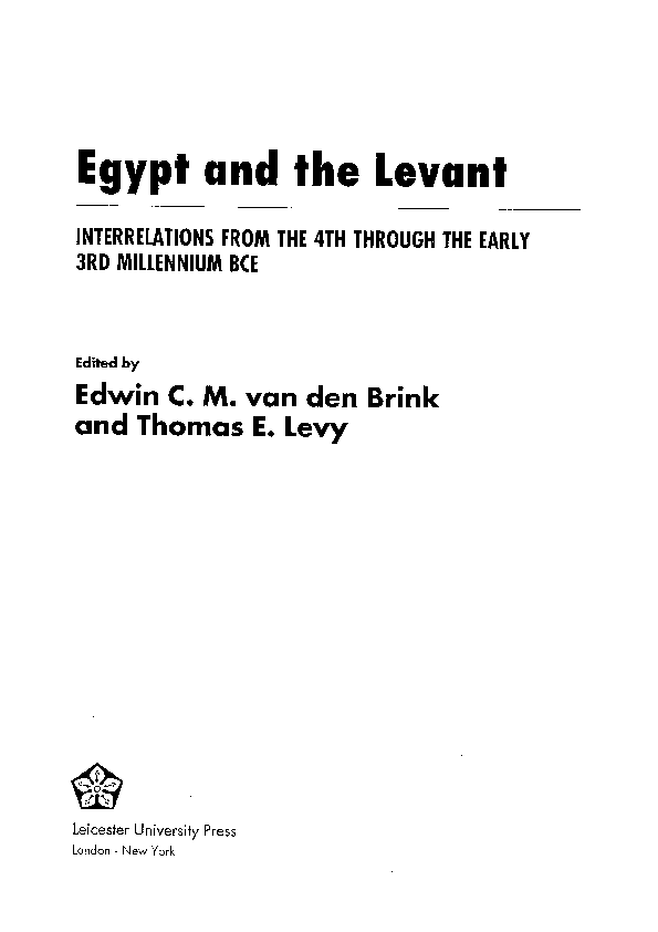 (PDF) Hendrickx, S. & van den Brink, E.C.M., Inventory of Predynastic ...