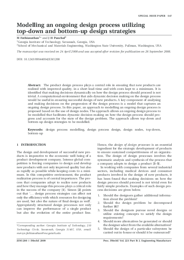 (PDF) Modelling an ongoing design process utilizing top-down and bottom ...