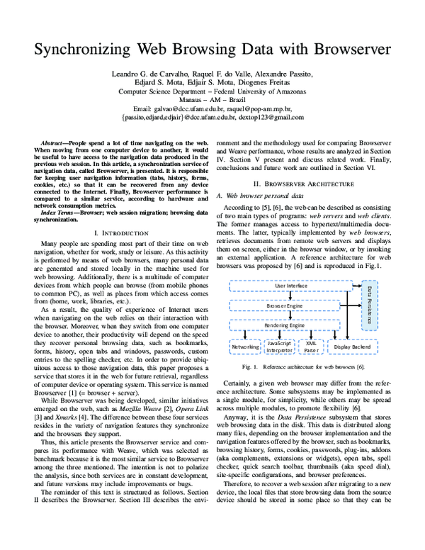 (PDF) Synchronizing web browsing data with Browserver