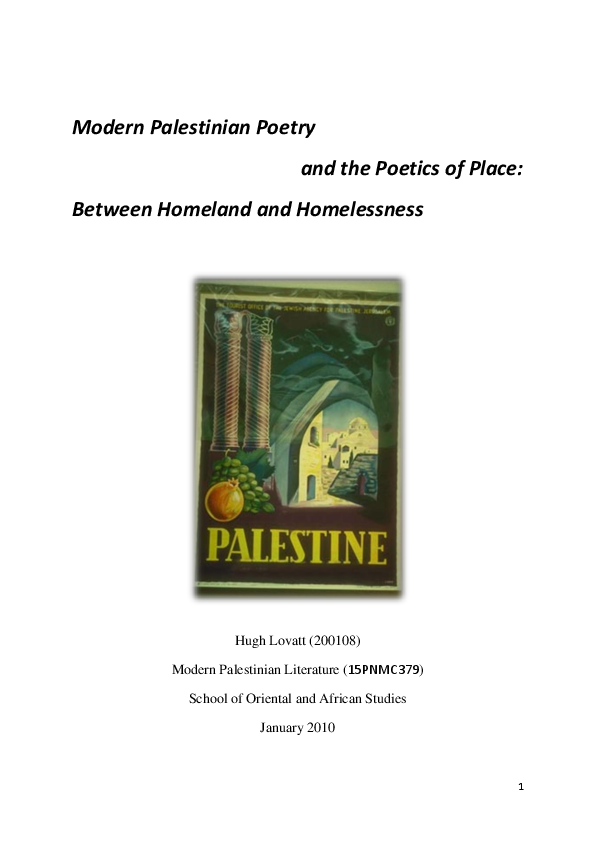 (DOC) Nostalgia and Homeland in Palestinian Poetry: The Poetics of Identity