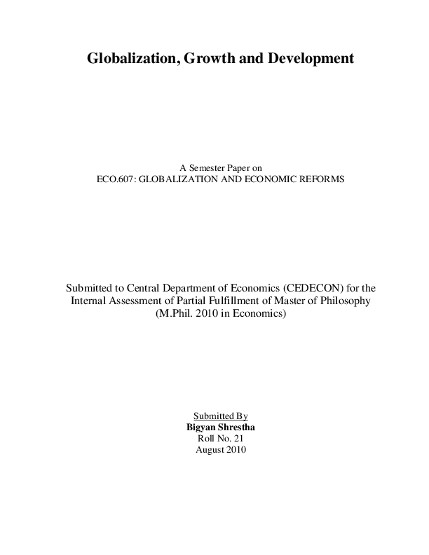 (PDF) Globalization, Growth and Development