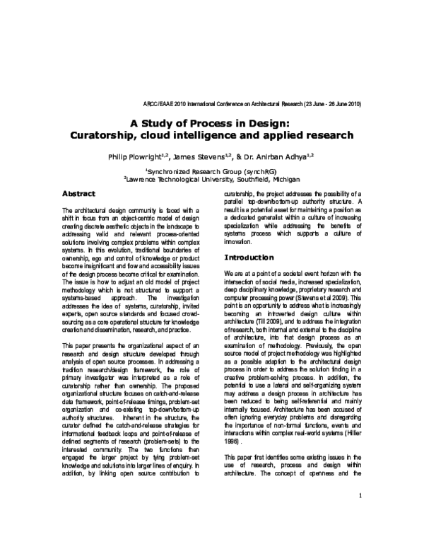 (PDF) A Study of Process in Design