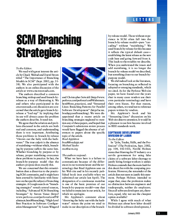 (PDF) SCM Branching Strategies