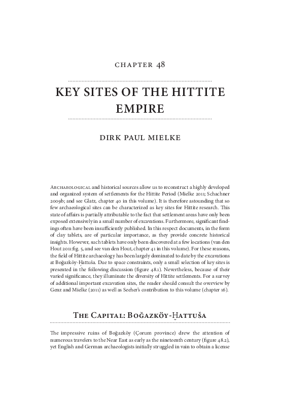 (PDF) D. P. Mielke, Key Sites of the Hittite Empire