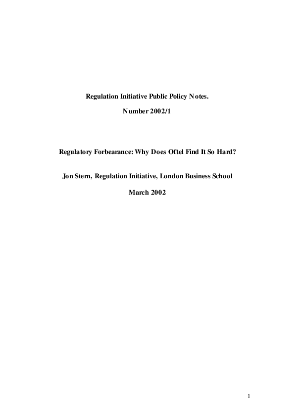 (PDF) Regulation Initiative Public Policy Notes. Number 2002