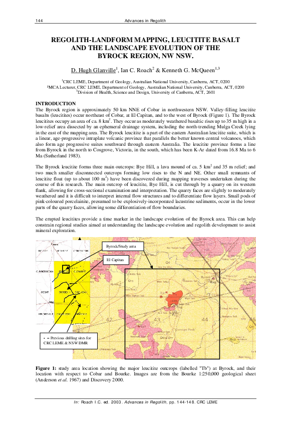 (PDF) Regolith-landform mapping, leucitite basalt and the landscape ...