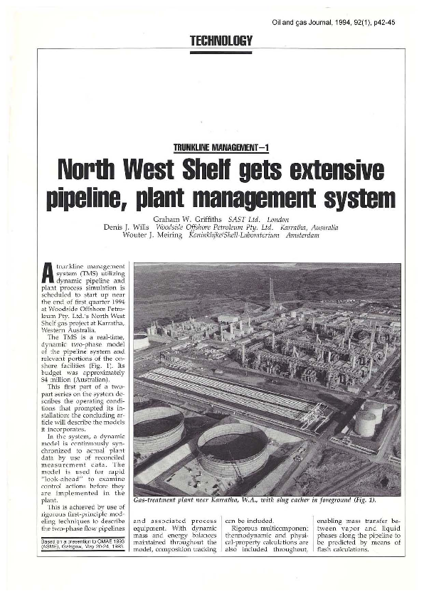 (PDF) TRUNKLINE MANAGEMENT--1: North West Shelf gets extensive pipeline ...