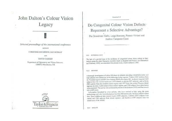 Pdf Do Congenital Colour Vision Defects Represent A Selective Advantage