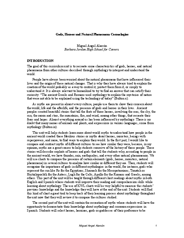 (PDF) Gods, Heroes and Natural Phenomena Cosmologies | Sandra Kuester ...