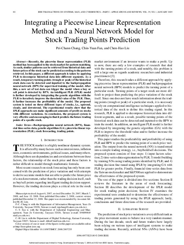 (PDF) Integrating a Piecewise Linear Representation Method and a Neural Network Model for Stock ...