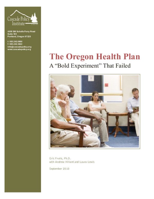 (PDF) The Oregon Health Plan A "Bold Experiment" That Failed