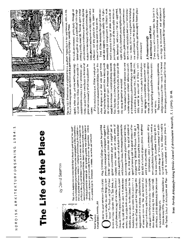 Pdf Space Syntax Summary The Life Of The Place A Phenomenological Commentary On Bill Hillier
