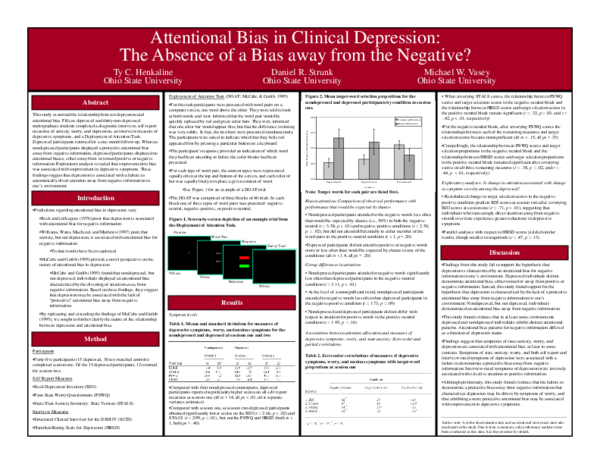 (PDF) Attentional bias in clinical depression: The absence of a bias ...