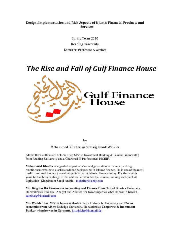 (PDF) The Rise and Fall of Gulf Finance House