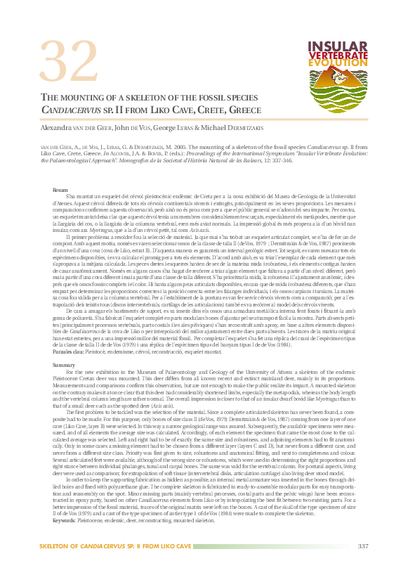 (PDF) The mounting of a skeleton of the fossil species Candiacervus sp ...