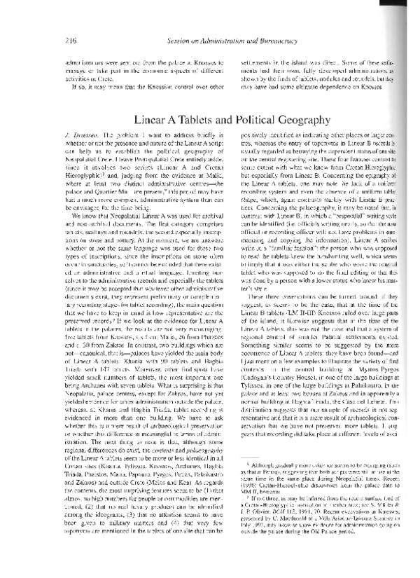 (PDF) Linear A and Political Geography